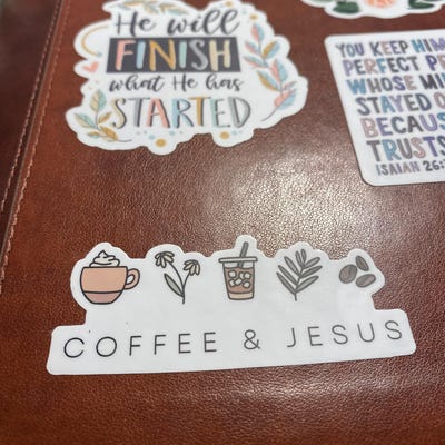 Coffee and Jesus Sticker - Etsy