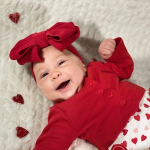 Dark Red Bow Dark Red Headwrap Baby Bow Big Red Bow - Etsy