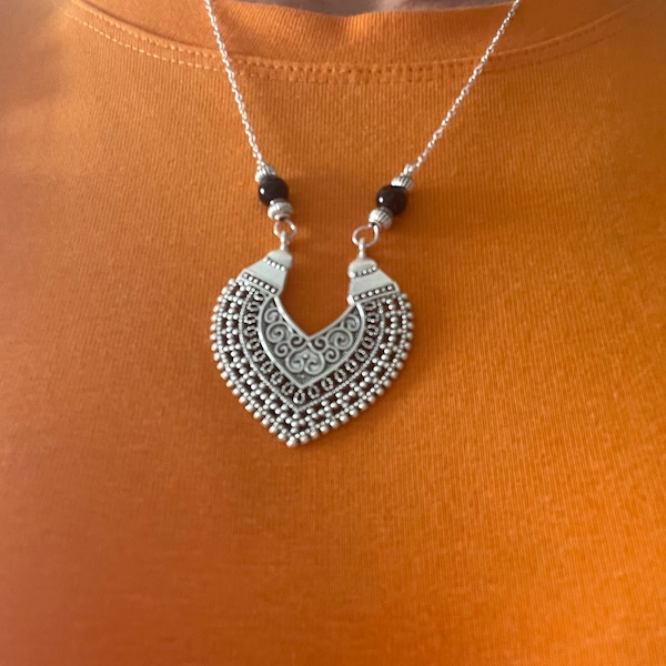 Boho Necklaces for Women, Bronze Large Necklaces, Bohemian Antique Gold ...