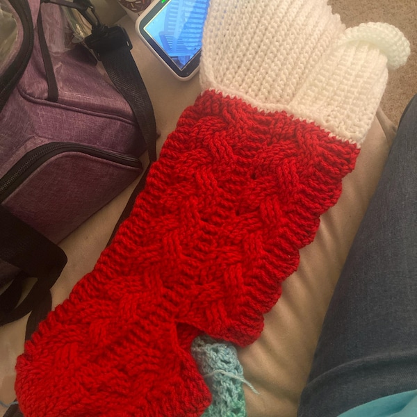 CROCHET PATTERN & VIDEO/ Cozy Cottage Cabled Stocking, Christmas Decor ...
