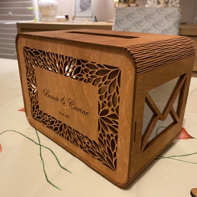 Personalized Wedding Card Box, Rustic Wedding Decor, Boho Wedding Post ...