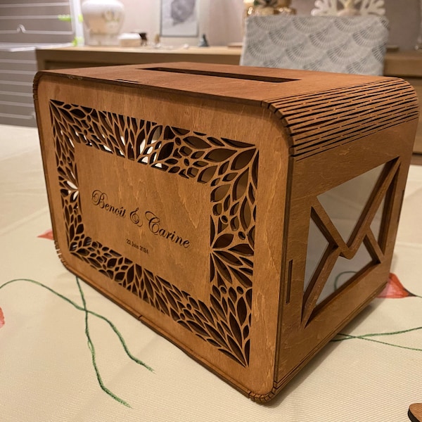 Personalized Wedding Card Box, Rustic Wedding Decor, Boho Wedding Post ...