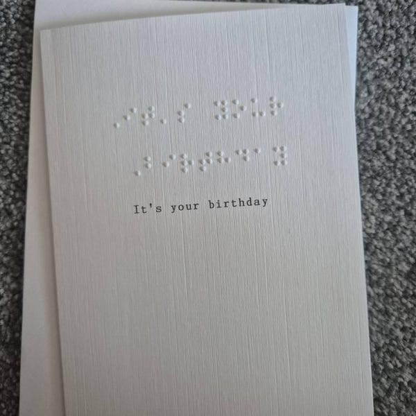 Braille Birthday Card, Birthday Balloons Design, Personalised Braille ...