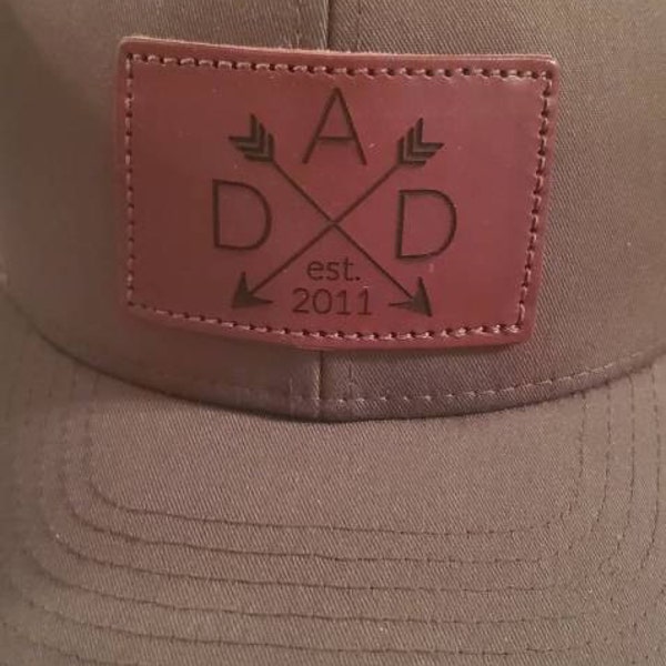 Custom DAD Leather Patch Hat | Fathers Day Hat - Etsy