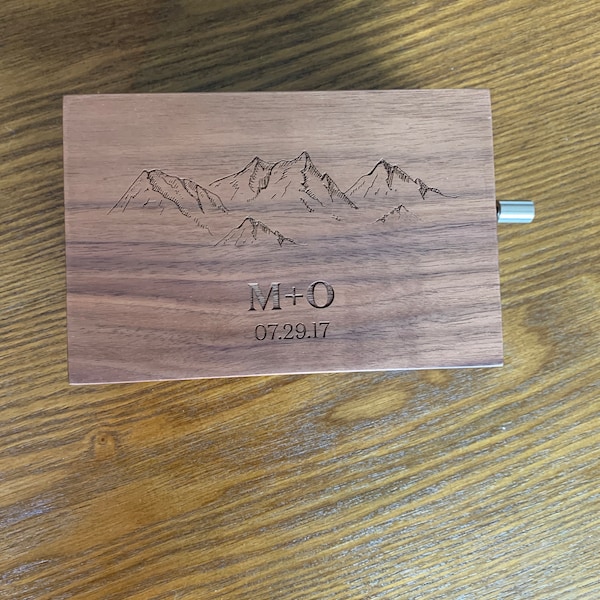 Custom Song & Laser Engraved Music Box | Personalized Engraved Design ...