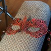 Lace Masquerade Mask, Black and Maroon Masquerade Custom Mask, Raven ...
