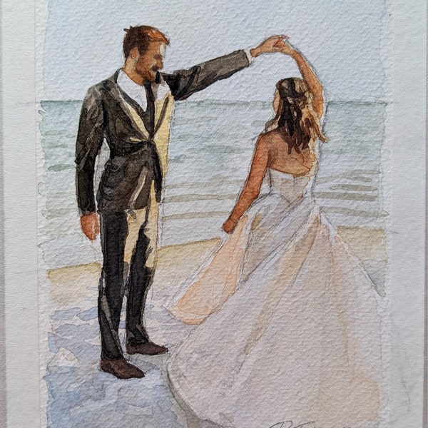 Hand-painted Couple Portrait - Etsy