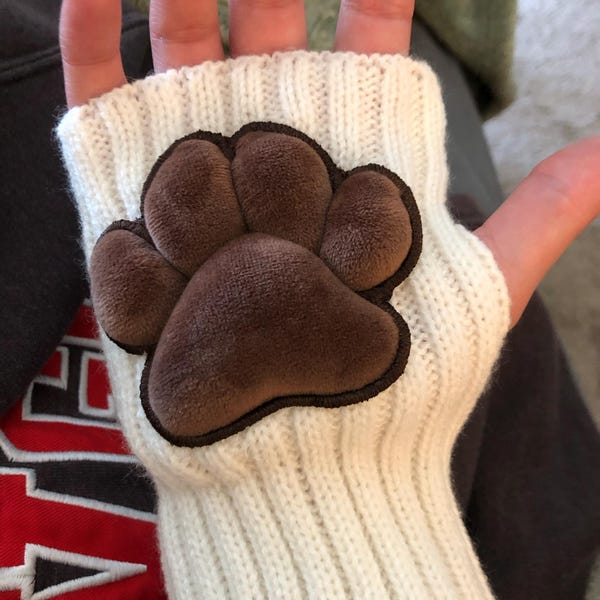 Plush Red Paw Pad Bean Cat Style Stuffed Mochi for Furry Socks Gloves ...