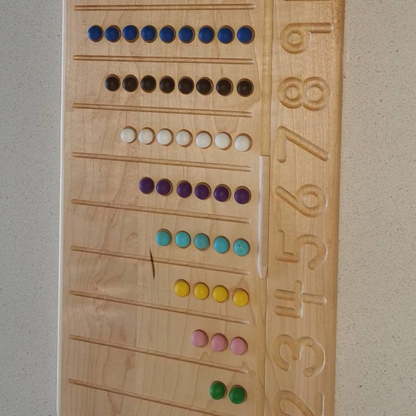 Number Counting Board Number Tracing Board Montessori Counting Board ...