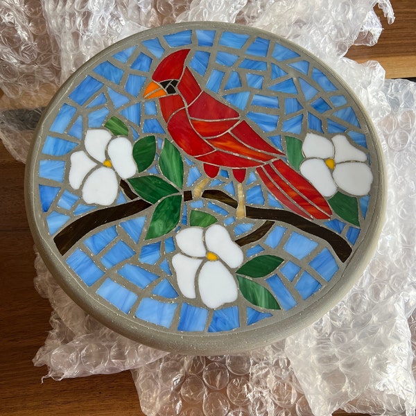 Butterfly Alights Butterfly Flower Mosaic Stepping Stone 14 Inch Round ...
