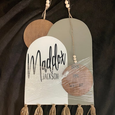 BOHO Baby Hospital Door Hanger Sign Baby Shower Gift Nursery Sign ...