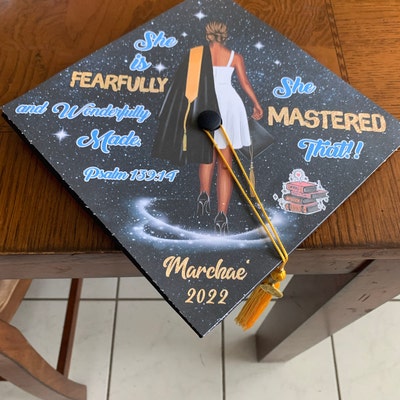 She Came She Saw She Mastered Grad Cap Topper, Black Queen Grad Cap ...