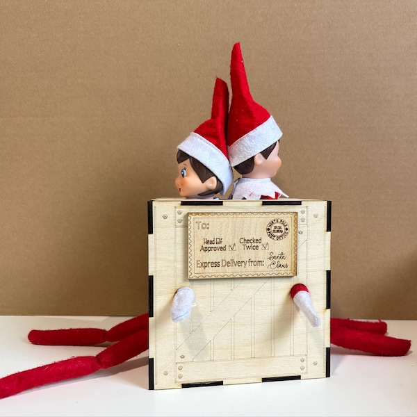 Elf Arrival Box Crate SVG, Christmas Laser Cut File (digital Download ...