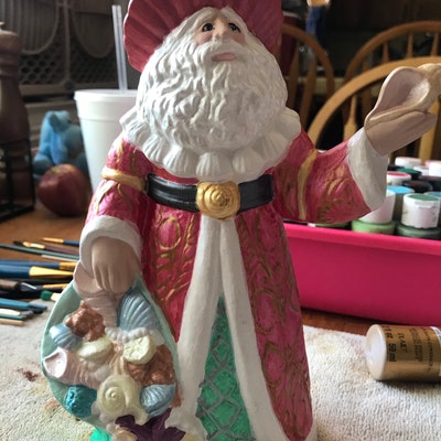 Ceramic Bisque Seashell Santa Claus Gare Ready to Paint - Etsy