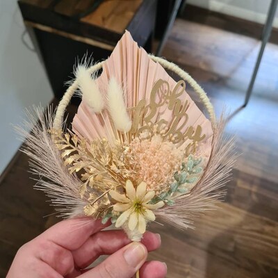 Baby Cake Topper/palm/dried Palm Topper/pampas/cake Pick/oh Baby/girl ...