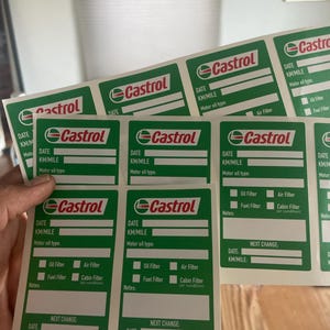 60 X MOBIL Oil Change Service Reminder Stickers for Cars Trucks Vans ...