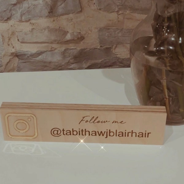 Social Media Sign | Small Shop Wooden Sign | Minimalist Business ...