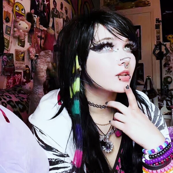 Br00tal Neon Green Racoon Tail Coontails Human Hair Scene Kids Emo ...