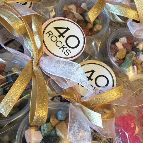 Printable 40 Rocks Cupcake Toppers, 40th Birthday Cupcake Topper, Pink ...