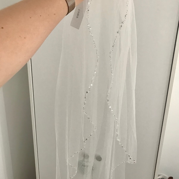 Wedding Veil, 1 Layer Wedding Veil, Fingertip Veil, Bridal Veil, Light ...