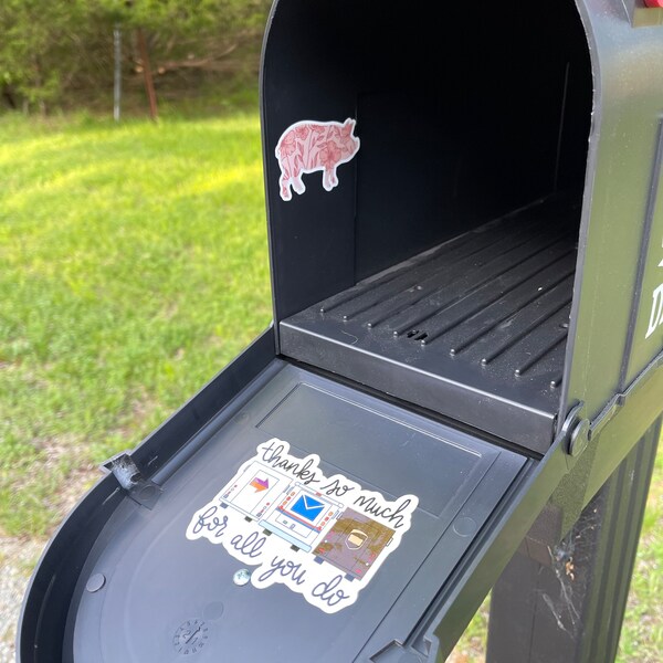 Thank You Mailbox Decal New, Waterproof Stickers, Mailman Gift, Mailbox ...