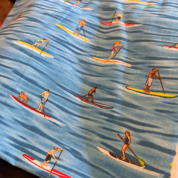 Paddle Board Fabric, Summer Sports Fabric, People Paddle Boarding on ...