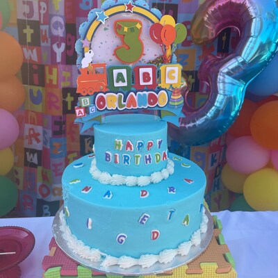 Alphabet Cake Topper, Alphabet Shaker Cake Topper, Alphabet Party ...