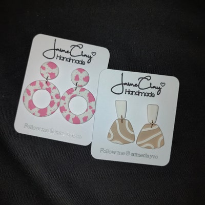 Neutral Squiggle Tapered Geometric Dangle Earrings Polymer - Etsy