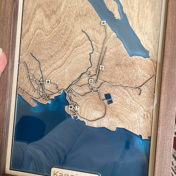 Custom Wood Map Art: City Street Map With Epoxy Finish - Etsy