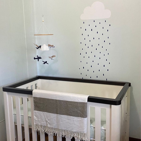 Cloud and Rain Wall Decal - 2-color Wall Decal, Cloud Decal, Raindrop ...