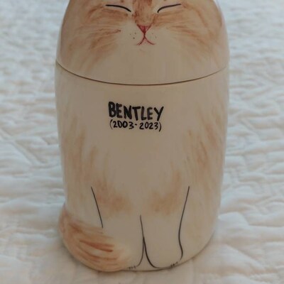 Personalized Cat Urn With Semi-spherical Cover, With Name or Without ...
