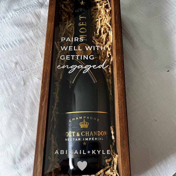 Customized Engagement Bottle Box, Personalized Engagement Gift, Custom ...