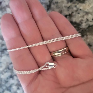 Italian Solid Sterling Silver Rope Link Chain Necklace 925 Silver Chain ...