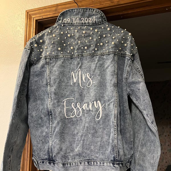 Embroidered Bride Denim Jacket, Bride Jean Jacket, Future Mrs Jacket ...