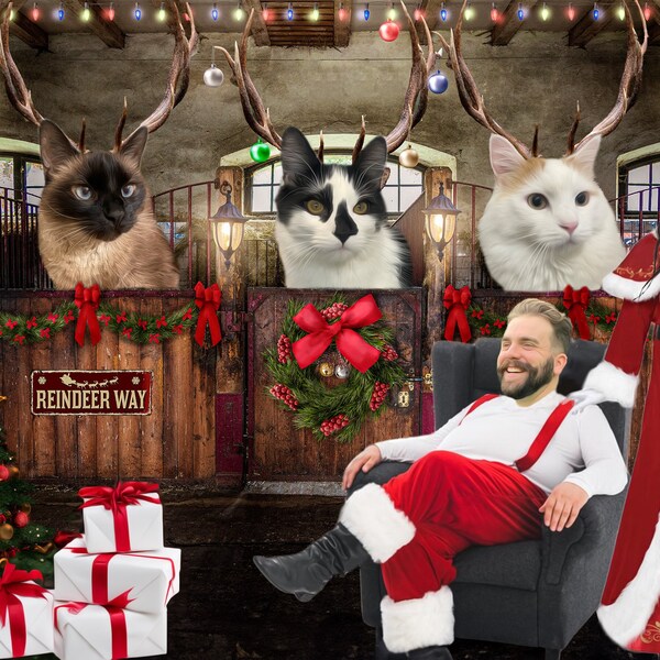 Reindeer Stables Digital Background/ Photoshop / Backdrop / Composite ...