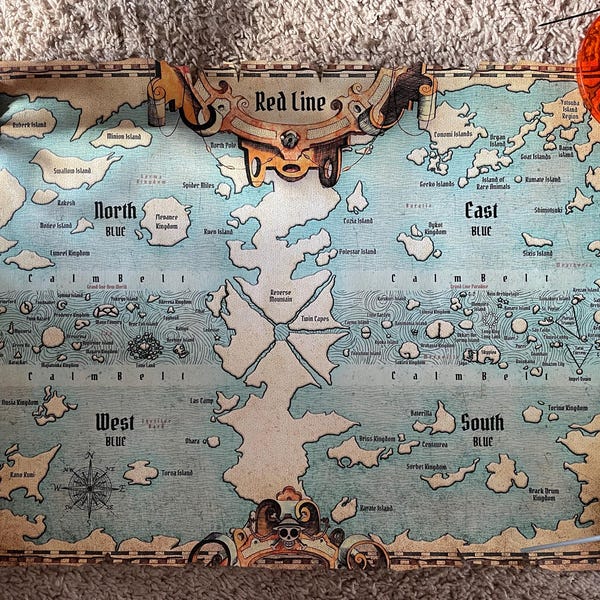 Anime One Piece World Map, Wrapped Canvas Map, World Map, Wrapped ...