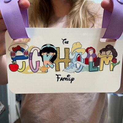 Personalized Family Name Stroller Tag, Amusement Theme Park Sign for ...