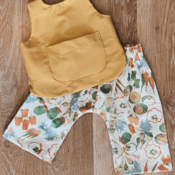 Baby Comfort Linen Set | Baby Vest With a Pocket + Comfort Linen Pants ...