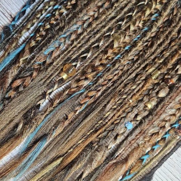 Custom Dreads Mixed Bright Dreadlock Extensions Braids and Wrapped ...