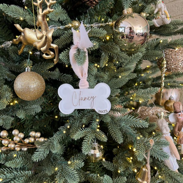 Custom Acrylic Dog Bone Ornament / Christmas Ornament / Custom Ornament ...