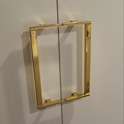 9.44 Inches Set Vintage Retro Square Box Grip Handle Polished Brass ...