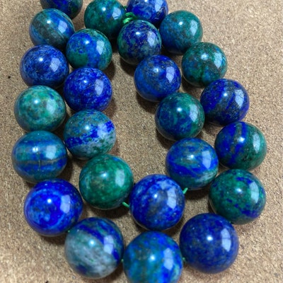 15-16MM Azurite Beads Grade AAA Natural Gemstone Full Strand Round ...