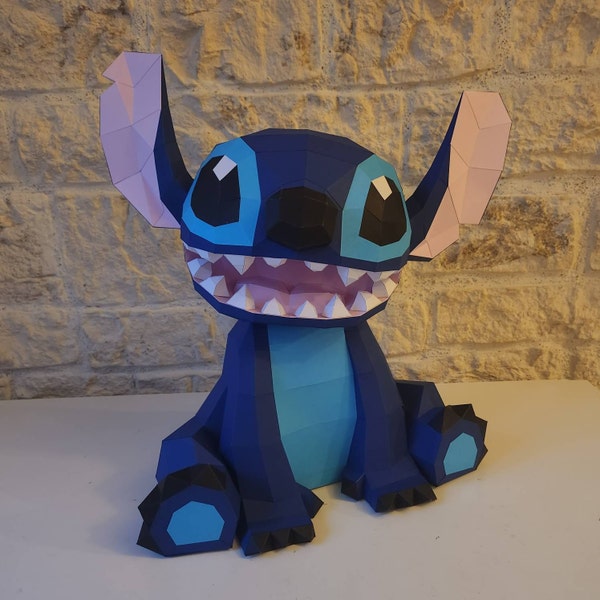 Stitch Paper Craft, Digital Template, Origami, PDF Download DIY, Low ...