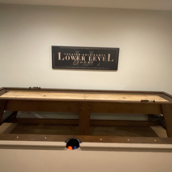Lower Level Lounge Sign, Custom Lower Level Wall Art, Personalized ...