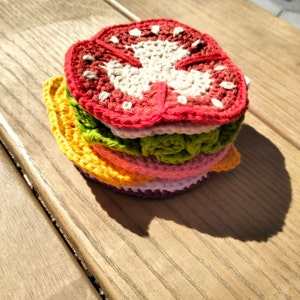 Crochet Pattern Sandwich Coaster Set Crochet Lettuce, Fried Egg ...