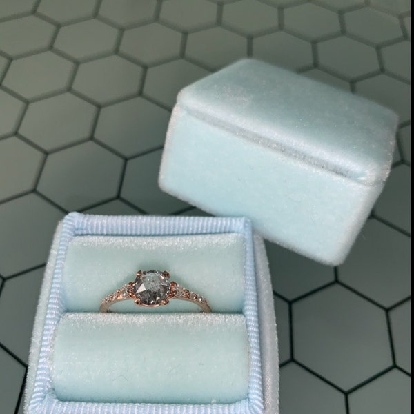 Ring Box, Blue Ring Box, Ring Bearer Box, Wedding Ring Box, Handmade ...