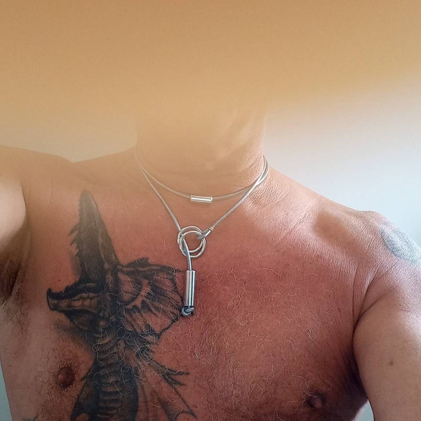 Necklace for Men. Leather Choker for Him, Modern and Original Choker ...