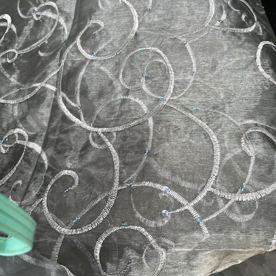 Sheer Embroidery Fabric Organza Embroidery Ferial Sequins Embroidery ...