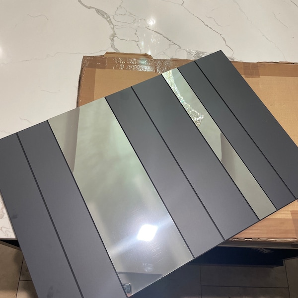 Dark Grey and Silver Mirror Decorative Panels, 3D Wall Panels, Easy ...