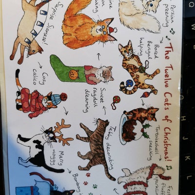 The Twelve Cats of Christmas... A Christmas Card for Cat Lovers - Etsy